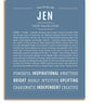 Jen Personalized Name Meaning Art Prints – Name Stories