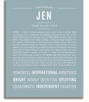 Jen Personalized Name Meaning Art Prints – Name Stories