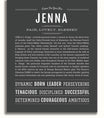 Jenna Personalized Name Meaning Art Prints – Name Stories