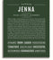 Jenna Personalized Name Meaning Art Prints – Name Stories