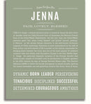 Jenna Personalized Name Meaning Art Prints – Name Stories