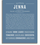 Jenna Personalized Name Meaning Art Prints – Name Stories