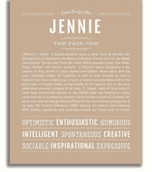 Jennie Personalized Name Meaning Art Prints – Name Stories