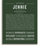 Jennie Personalized Name Meaning Art Prints – Name Stories