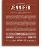 Jennifer Personalized Name Meaning Art Prints – Name Stories
