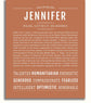 Jennifer Personalized Name Meaning Art Prints – Name Stories
