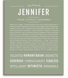 Jennifer | Name Art Print – Name Stories