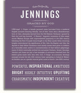 Jennings Personalized Name Meaning Art Prints – Name Stories