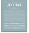 Jennings Personalized Name Meaning Art Prints – Name Stories