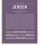 Jensen Personalized Name Meaning Art Prints – Name Stories