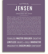 Jensen Personalized Name Meaning Art Prints – Name Stories