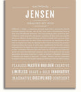 Jensen Personalized Name Meaning Art Prints – Name Stories
