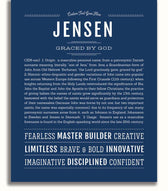 Jensen Personalized Name Meaning Art Prints – Name Stories