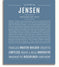 Jensen Personalized Name Meaning Art Prints – Name Stories