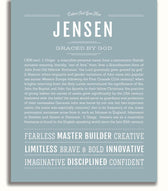 Jensen Personalized Name Meaning Art Prints – Name Stories