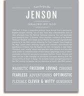 Jenson Personalized Name Meaning Art Prints – Name Stories