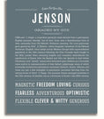 Jenson Personalized Name Meaning Art Prints – Name Stories