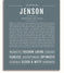 Jenson Personalized Name Meaning Art Prints – Name Stories