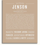 Jenson Personalized Name Meaning Art Prints – Name Stories