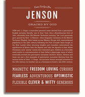Jenson | Name Art Print – Name Stories
