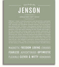Jenson Personalized Name Meaning Art Prints – Name Stories