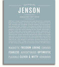 Jenson Personalized Name Meaning Art Prints – Name Stories