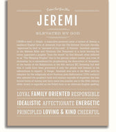 Jeremi Personalized Name Meaning Art Prints – Name Stories
