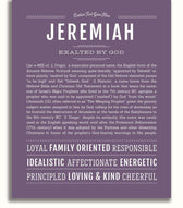Jeremiah Personalized Name Meaning Art Prints – Name Stories