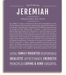 Jeremiah | Name Art Print – Name Stories