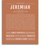 Jeremiah Personalized Name Meaning Art Prints – Name Stories