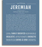 Jeremiah Personalized Name Meaning Art Prints – Name Stories