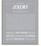 Jeremy Personalized Name Meaning Art Prints – Name Stories