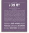 Jeremy Personalized Name Meaning Art Prints – Name Stories