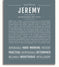 Jeremy Personalized Name Meaning Art Prints – Name Stories