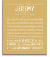 Jeremy Personalized Name Meaning Art Prints – Name Stories