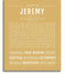 Jeremy Personalized Name Meaning Art Prints – Name Stories