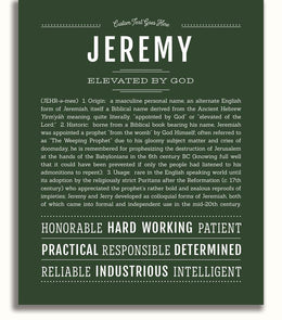 Jeremy | Name Art Print – Name Stories