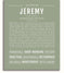 Jeremy Personalized Name Meaning Art Prints – Name Stories