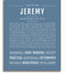 Jeremy Personalized Name Meaning Art Prints – Name Stories
