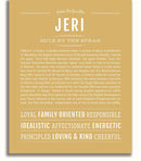 Jeri Personalized Name Meaning Art Prints – Name Stories