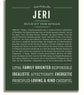 Jeri Personalized Name Meaning Art Prints – Name Stories