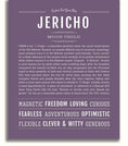 Jericho Personalized Name Meaning Art Prints – Name Stories