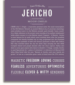 Jericho Personalized Name Meaning Art Prints – Name Stories