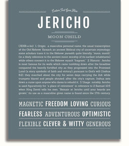 Jericho Personalized Name Meaning Art Prints – Name Stories