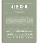 Jericho Personalized Name Meaning Art Prints – Name Stories