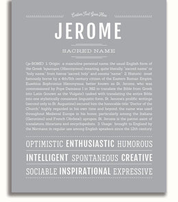 Jerome Personalized Name Meaning Art Prints – Name Stories