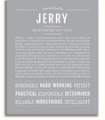 Jerry Personalized Name Meaning Art Prints – Name Stories