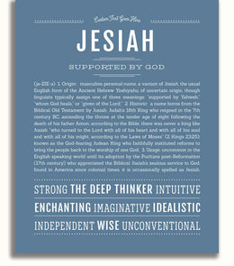 Jesiah Personalized Name Meaning Art Prints – Name Stories
