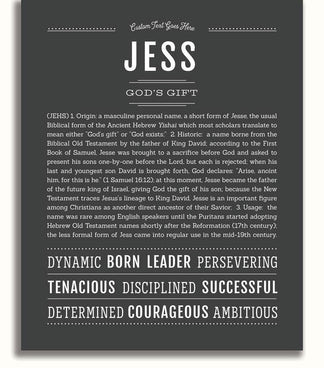 Jess | Name Art Print – Name Stories