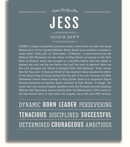 Jess | Name Art Print – Name Stories